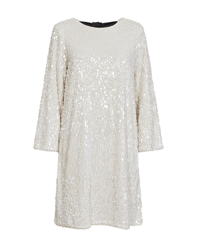 fqeve paljett dress offwhite paljettkjole sløyfekjole freequent www ...